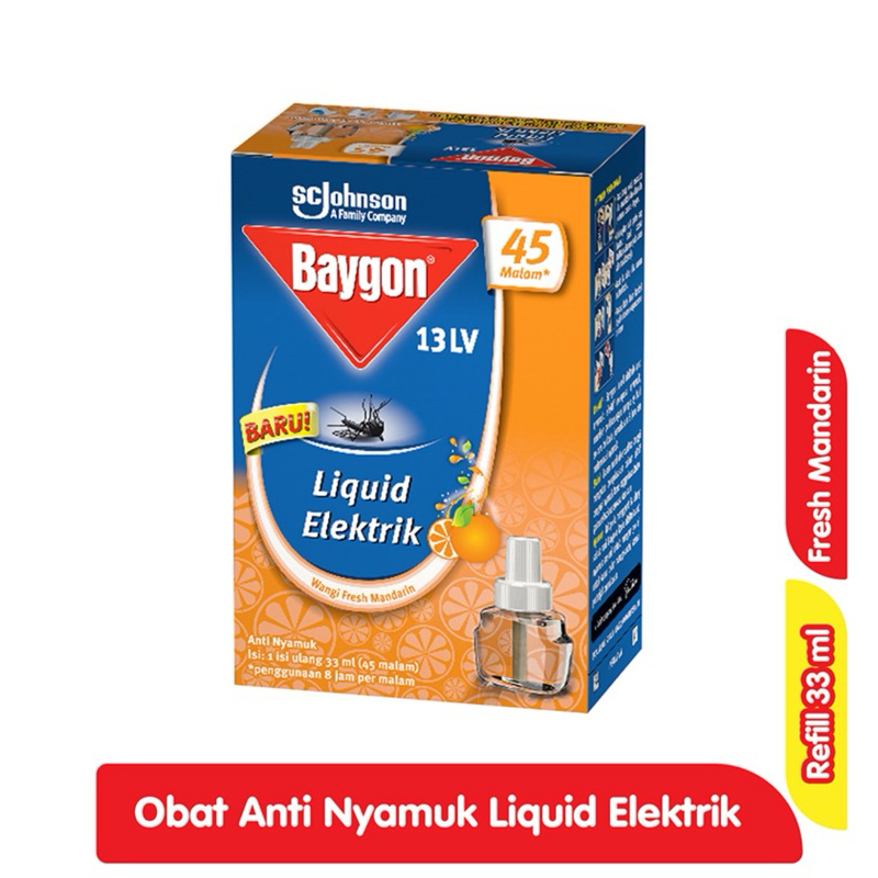 Jual Baygon Liquid Electrik Obat Pembasmi Nyamuk Fresh Mandarin (refill) 33ml | Shopee Indonesia