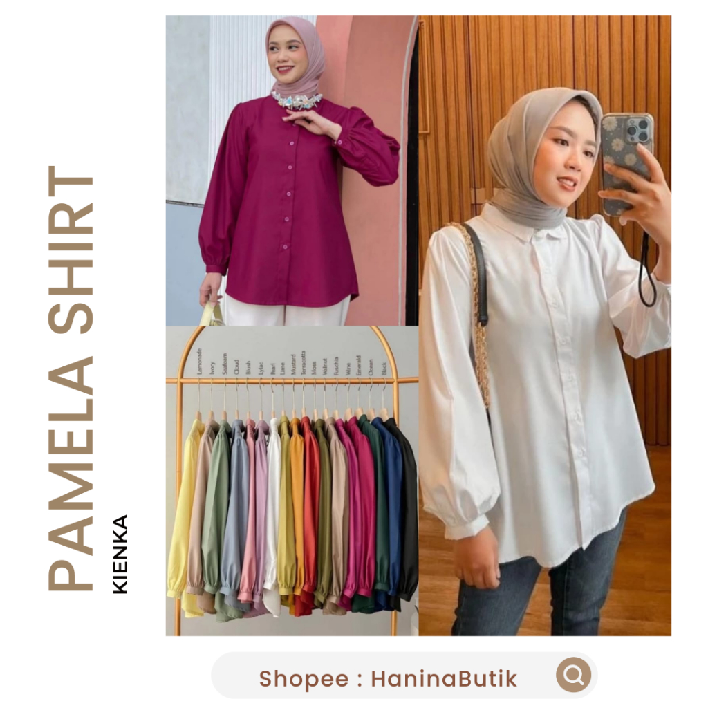 Jual (𝗦𝗜𝗔𝗣 𝗞𝗜𝗥𝗜𝗠) PAMELA DAILY BASIC SHIRT by KIENKA | KEMEJA KERJA KEMEJA KANTOR WANITA PUTIH ...