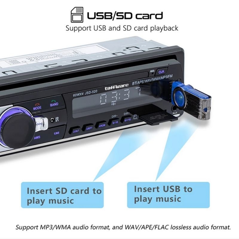 Jual tape mobil head unit single din bluetooth support FLAC mp3 radio ...