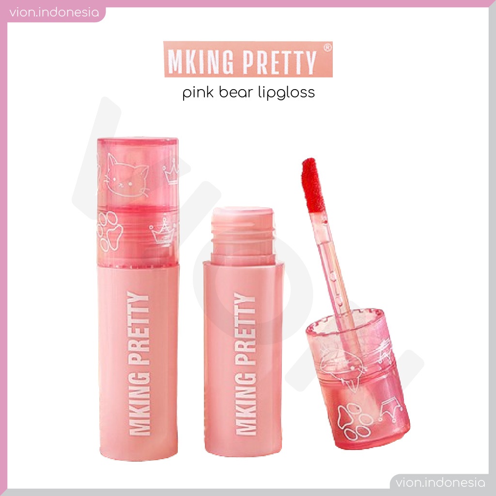 Jual MKING PRETTY Pink Bear Jelly Lip Cream Lipstik Lip Gloss Korea Mirror Cappuvini Kakashow ...