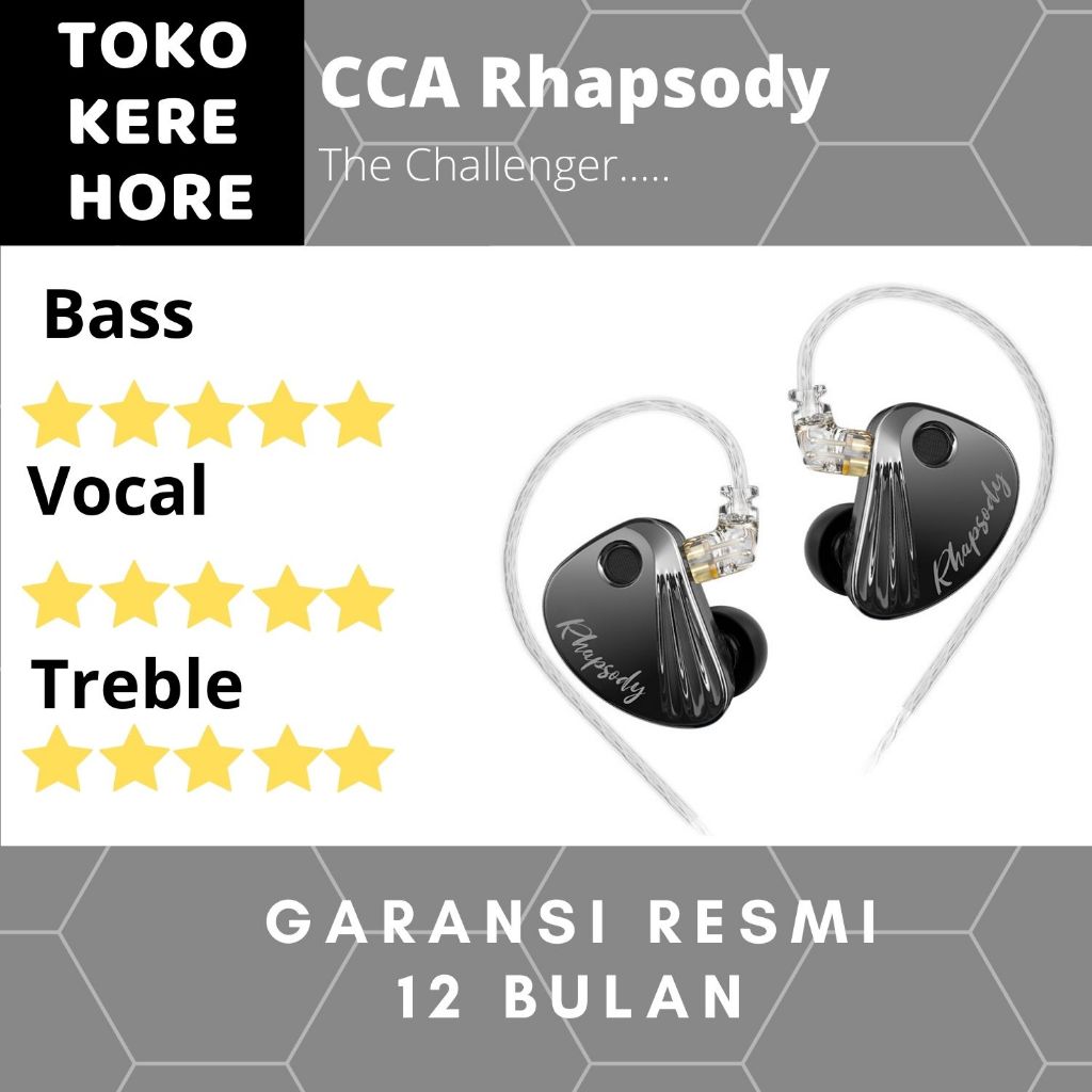 Jual CCA Rhapsody Basshead In Ear Metal Earphone 2 DD + 4BA with MIC ...