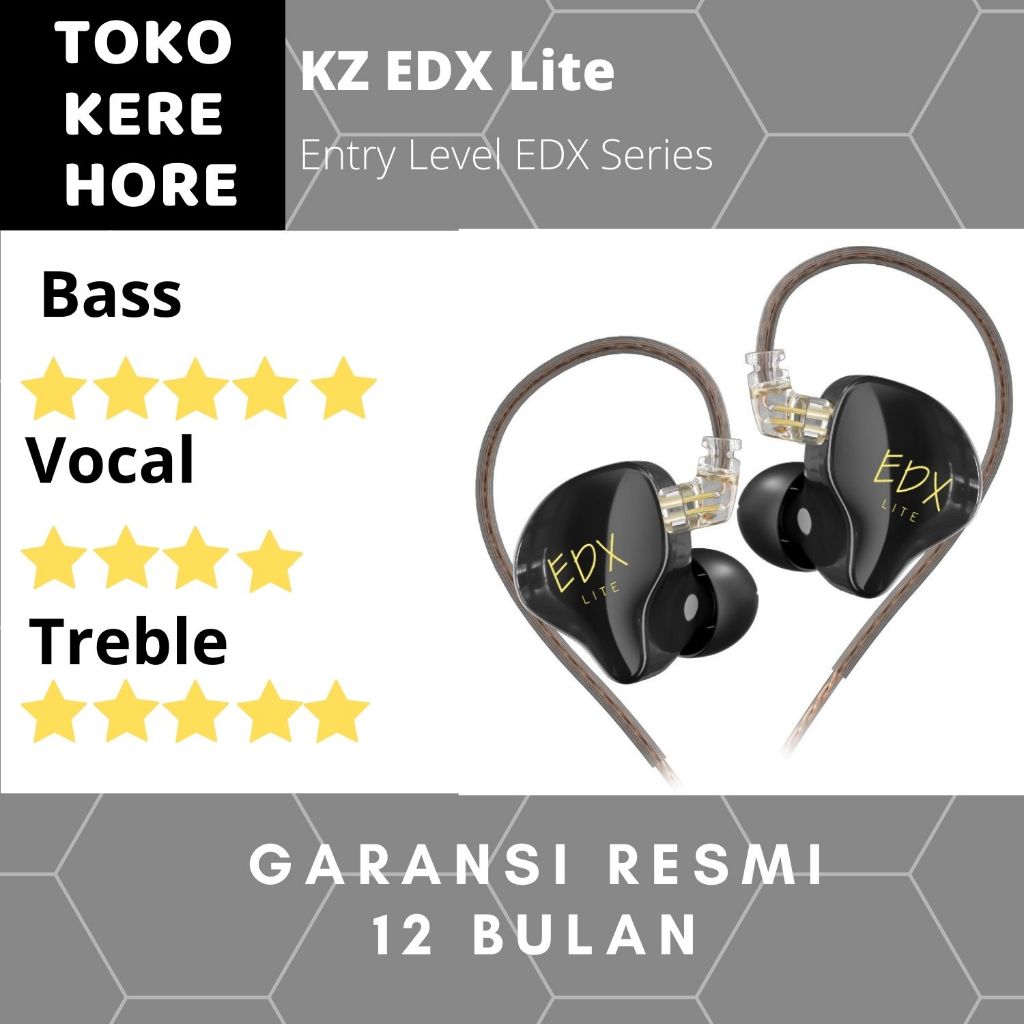 Jual KZ EDX Lite In Ear Earphone Single DD with MIC | Shopee Indonesia