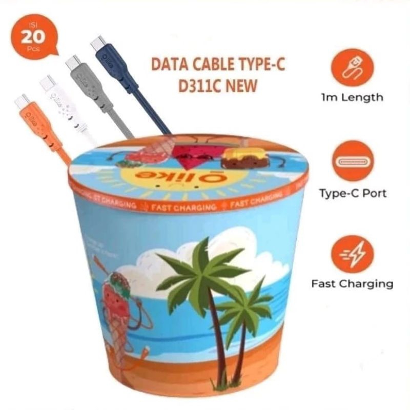 Jual Kabel Data Olike D311-C Cable Type-C 20 Pcs ORIGINAL | Shopee ...