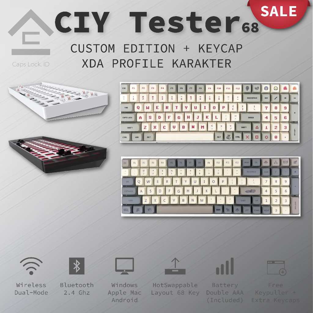Jual MECHANICAL KEYBOARD - 65% - HOTSWAP - CUSTOM CIY Tester68 - KEYCAP ...