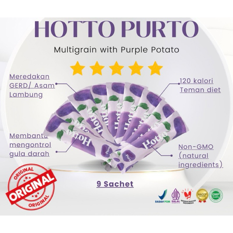 Jual 9 SACHET Hotto Purto Multigrain with Purple Potato Minuman ...