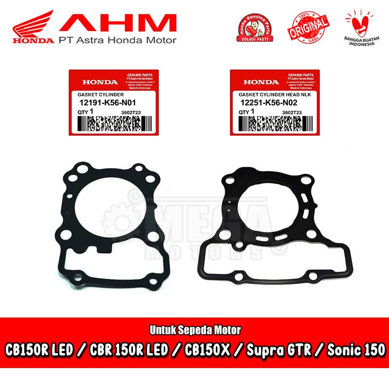 Jual Gasket Paking Blok Deksel Honda CB 150 R X CBR 150 R New LED Supra GTR Sonic Original AHM ...