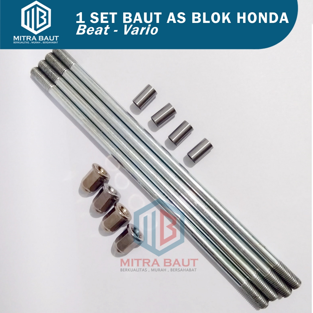 Jual 1 Set Baut Tusuk Sate Beat /Baut Ancer Beat/Vario 110/Baut As Blok ...