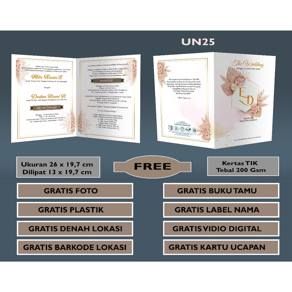 Jual undangan pernikahan undangan nikah undangan wedding min order 50 ...