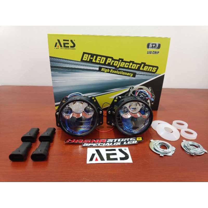 Jual BILED AES UX 3 | BILED PROJECTOR 3 INCH TRIPLE LASER BLUE LENS AES UX 3 80 WAT MOBIL MOTOR ...