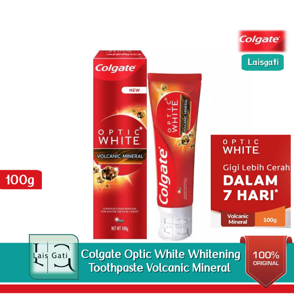 Jual Colgate Optic White Whitening Toothpaste Volcanic Mineral 100g ...