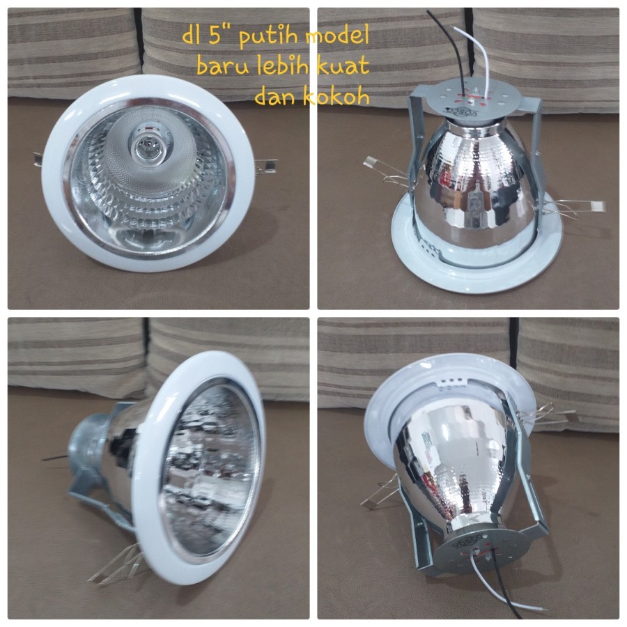Jual Downlight 5 inch White Bahan Besi/Fiting Fitting Lampu Tanam 5 ...
