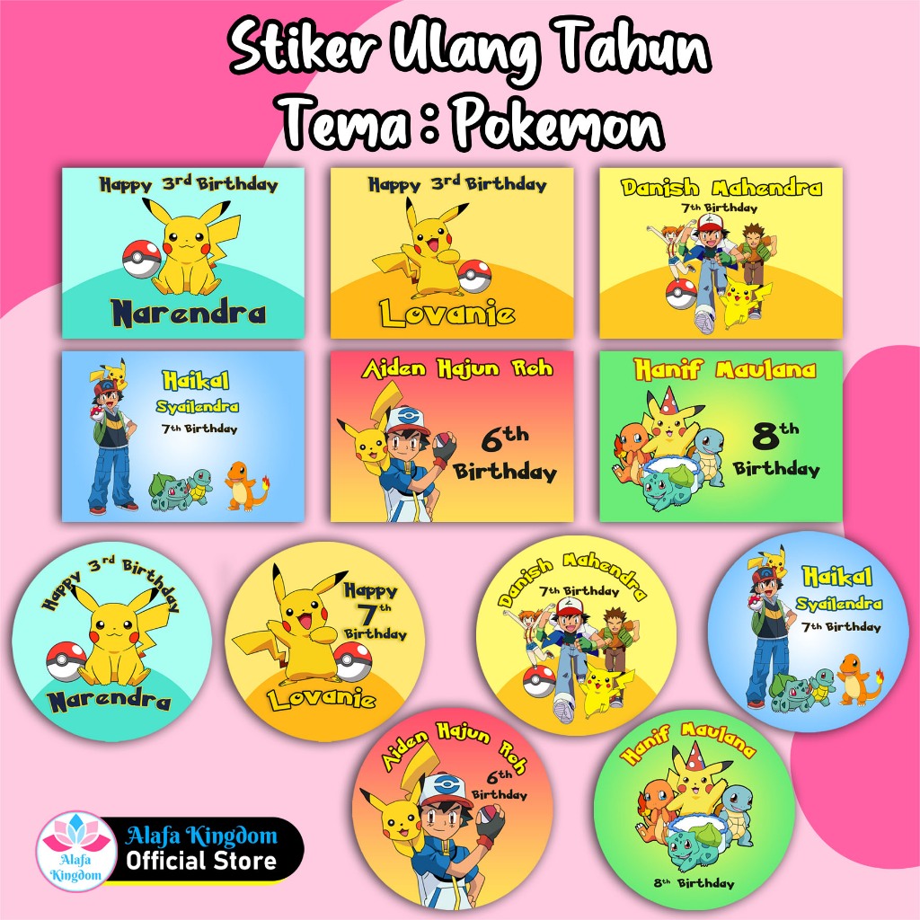 Jual alafakingdom Stiker Ulang Tahun Pokemon | Shopee Indonesia