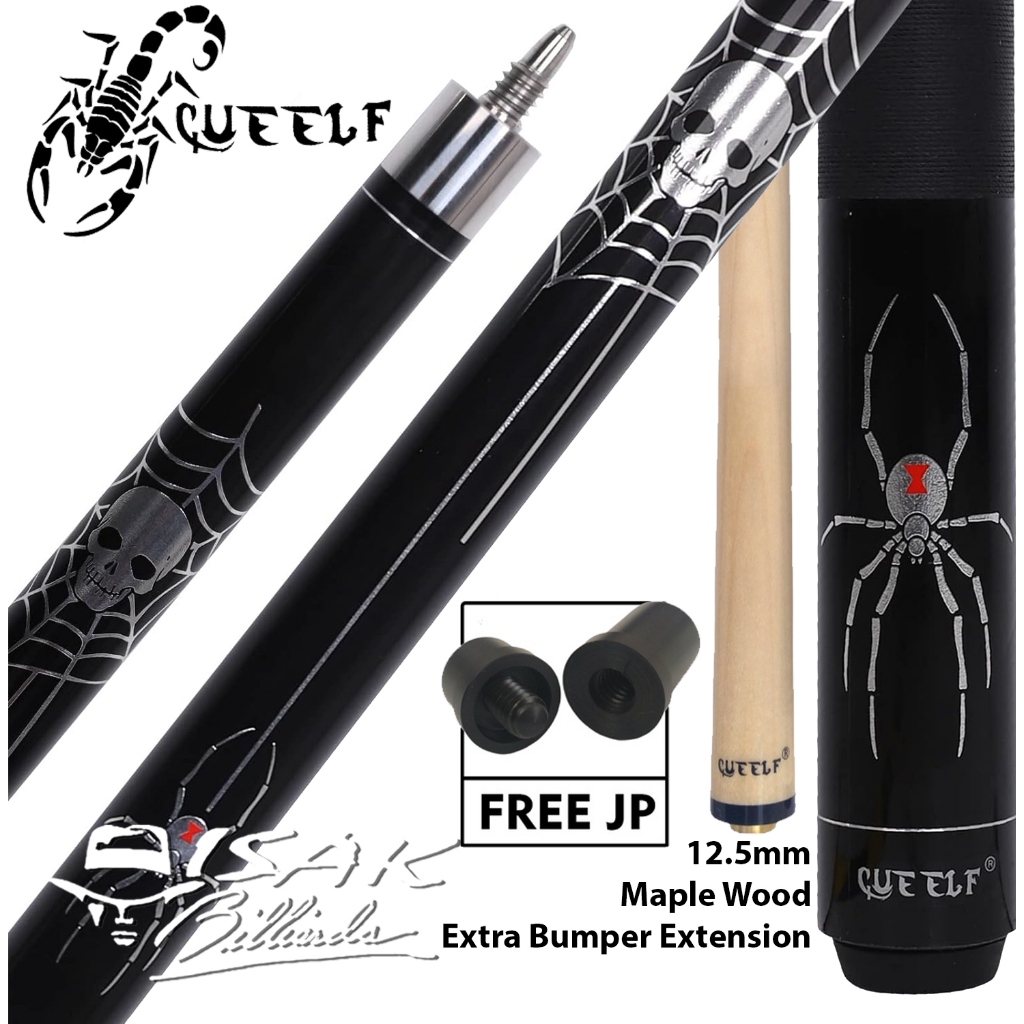 Jual Spider Cue Elf Pool Cue Stick - Black - Stik Biliar Import Maple ...