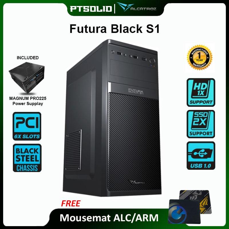 Jual Casing PC Alcatroz Futura Black S1 Case Full ATX + Power Supply ...