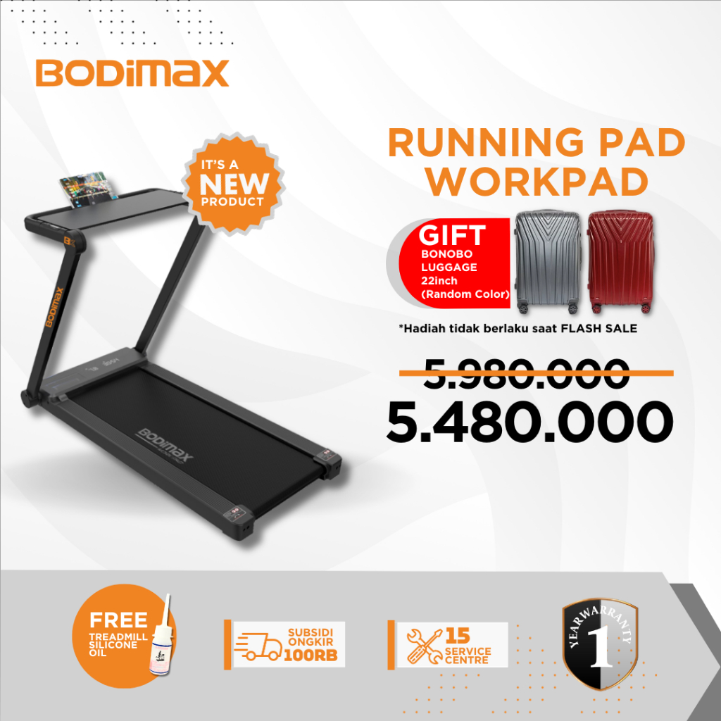 Jual BODIMAX WORK PAD / Running Pad 3 In 1 / Treadmill Workpad | Shopee ...