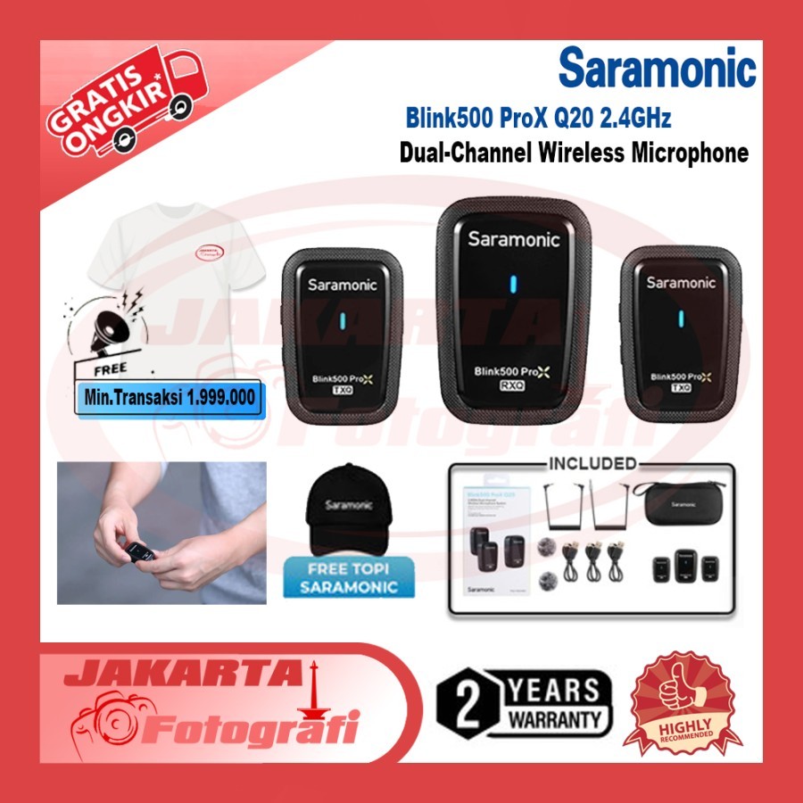 Jual Saramonic Blink 500 ProX Q20 2.4GHz Dual-Channel Wireless Microphone | Shopee Indonesia