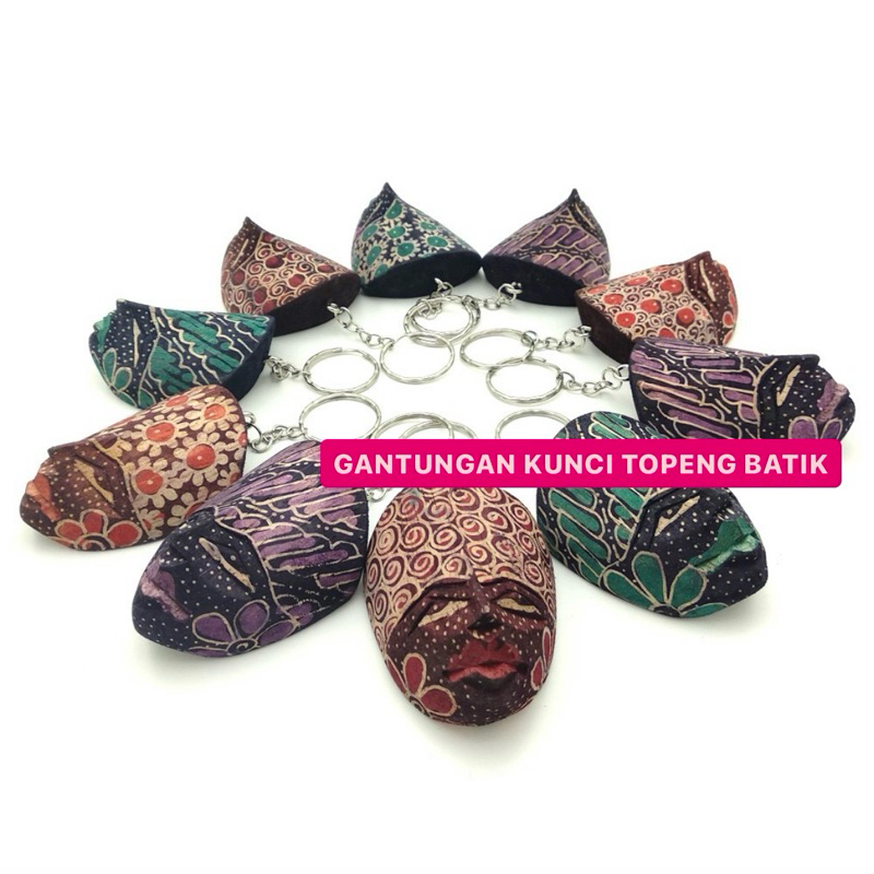 Jual Gantungan kunci topeng batik 1 kodi (isi 20pcs) souvenir oleh-oleh khas jogja indonesia ...