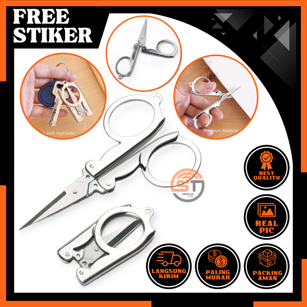 Jual 1PCS Gunting Lipat Kecil Stainless Steel Alat Pemotong Kertas ...