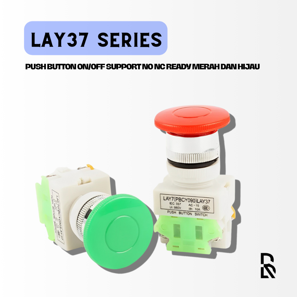 Jual EMERGENCY PUSH BUTTON NO NC LAY7 LAY37 ON OFF BUTTON SWITCH SAKLAR MOMENTARY JAMUR 660V ...