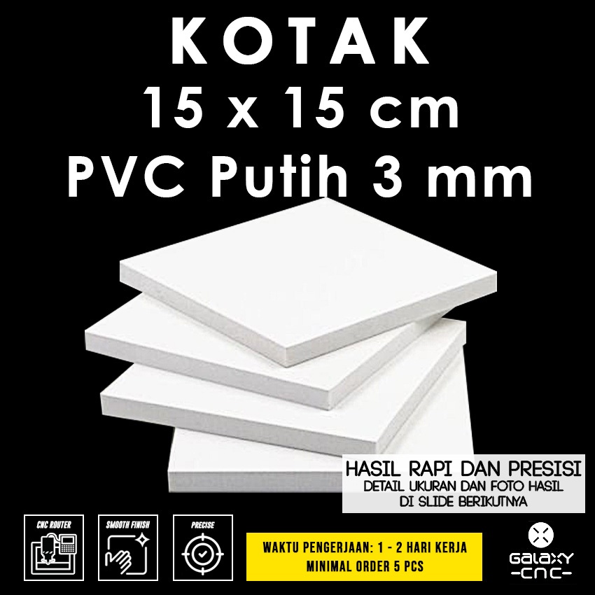 Jual Kotak 15 x 15 cm - 3 mm - Papan PVC Putih / PVC Foam Board ...