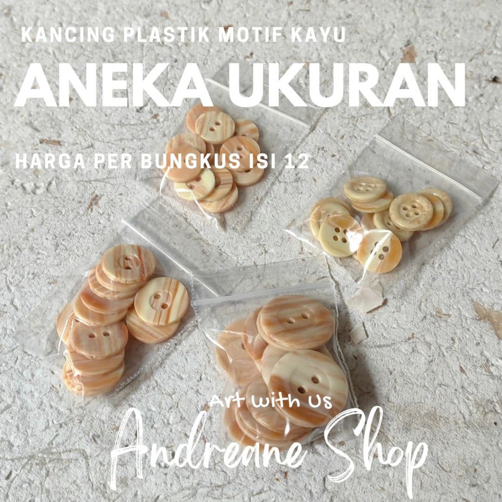 Jual Kancing Plastik Motif Kayu 2 Lubang– Elegan dan Serbaguna, Isi 12 ...
