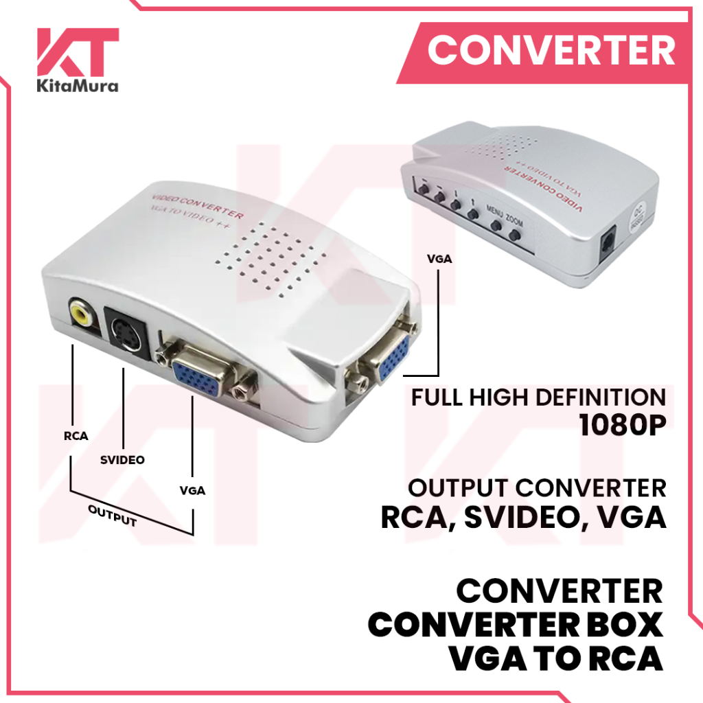 Jual CONVERTER VGA TO RCA BOX CONVERTION | Shopee Indonesia