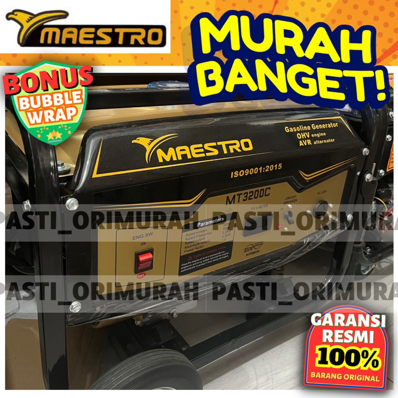 Jual genset gasoline generator maestro MT3200C mt 3200 c genset bensin ...
