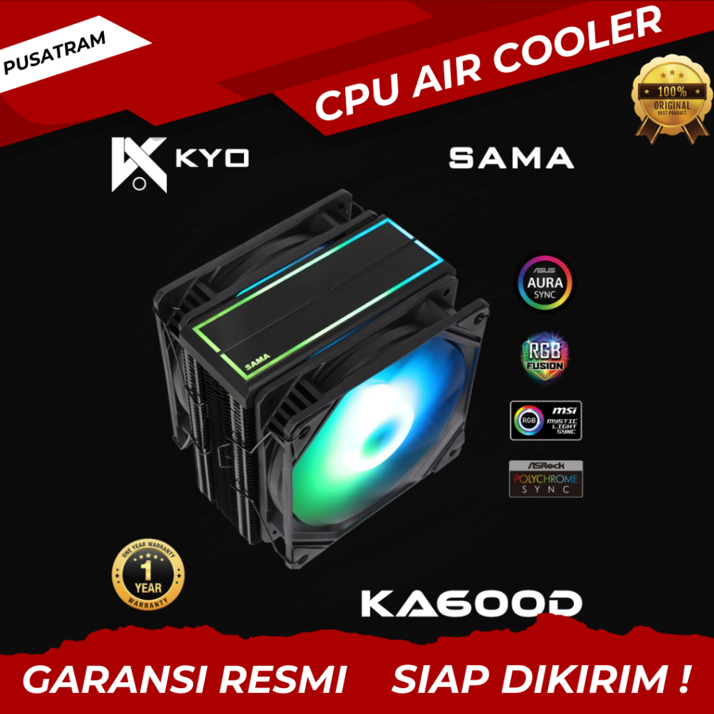 Jual KYO SAMA KA600D CPU COOLER ARGB FAN PROCESSOR COOLER ARGB 6 ...