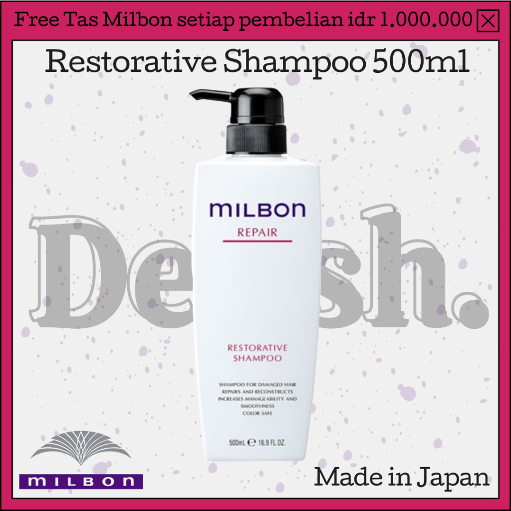 Jual Milbon - Repair Restorative Shampoo for damaged hair 500ml 500 ml | Shopee Indonesia