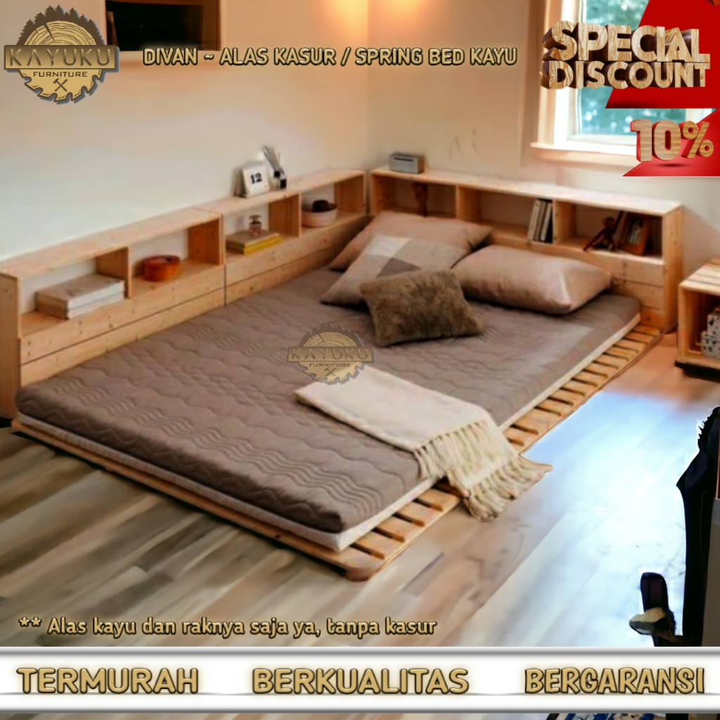 Jual Tempat tidur kayu dipan divan ranjang alas matras kasur spring bed ...
