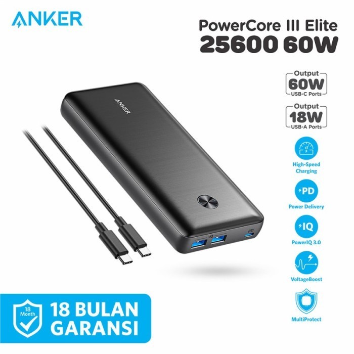 Jual Anker Powercore III Elite 25600mAh 60W Original Powerbank Anker ...