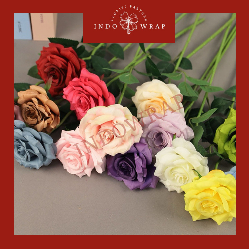Jual MAWAR SINGLE STEM ARTIFICIAL FLOWER BUNGA ROSE HIAS DEKORASI HAND ...