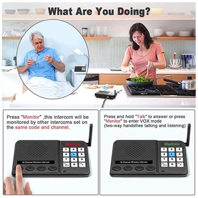 Jual Wireless Intercom 10CH Home Office Interkom - MAXTONE SK1210 - 2 ...