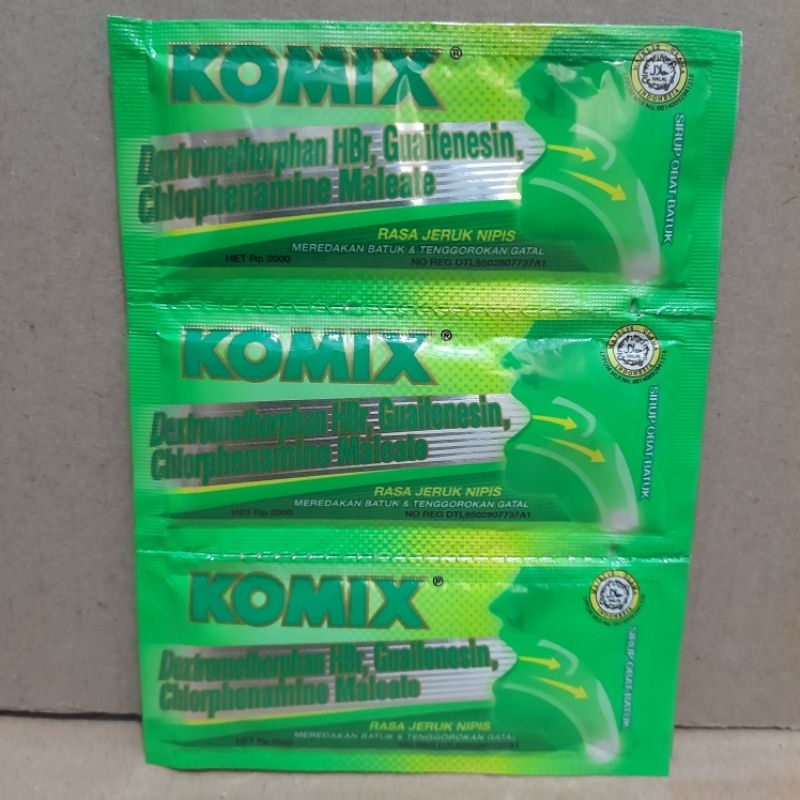 Jual Komix syrup obat batuk 1 lembar per-3 sachet | Shopee Indonesia
