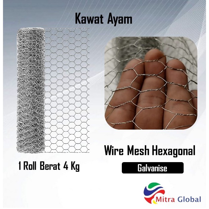 Jual Kawat Ayam Galvanized / Chicken Wire Mesh Kawat Ayam 1/2" Inch ...