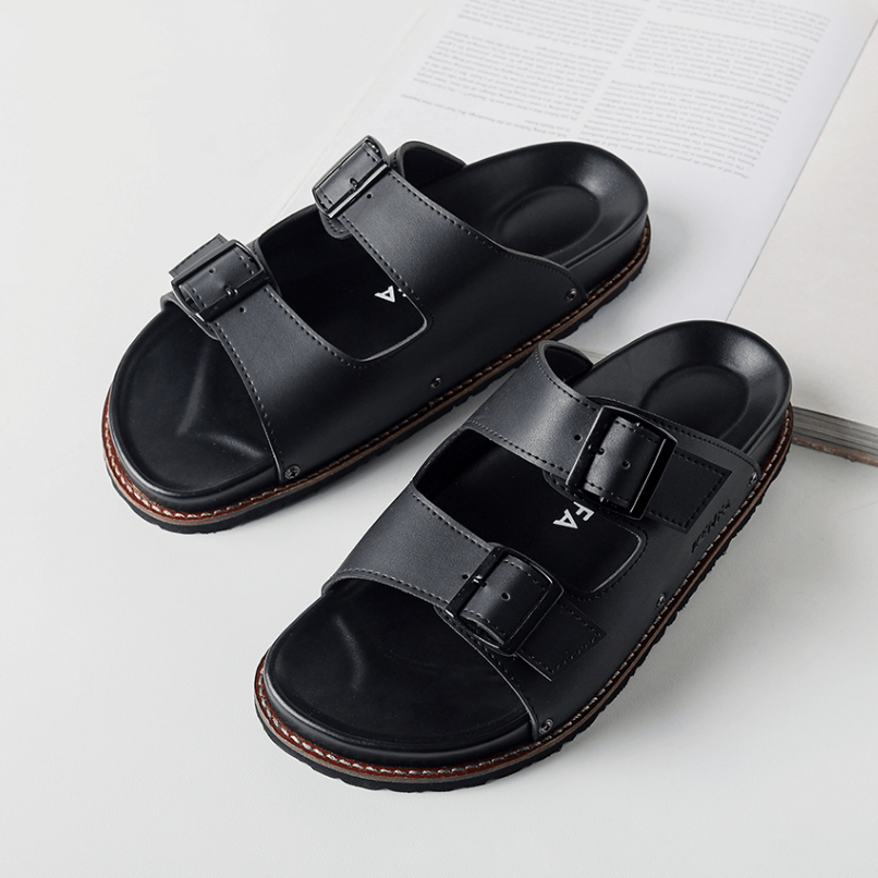 Jual Kenfa - Nive Plater Sandal Formal Casual Pria Wanita Kulit Slide ...