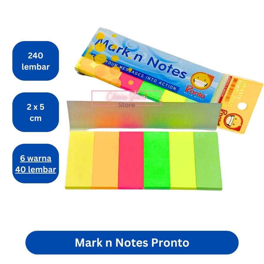 Jual Pembatas Buku Sticky Note Mark n Notes Pronto 6 Warna Memo Penanda ...