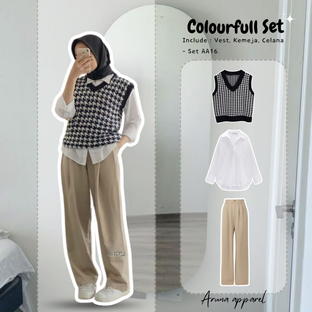 Jual Set - AA16 One Set Wanita Kekinian OOTD Cewe Mamba Outfit Yearbook OOTD Cewe Korean Style ...