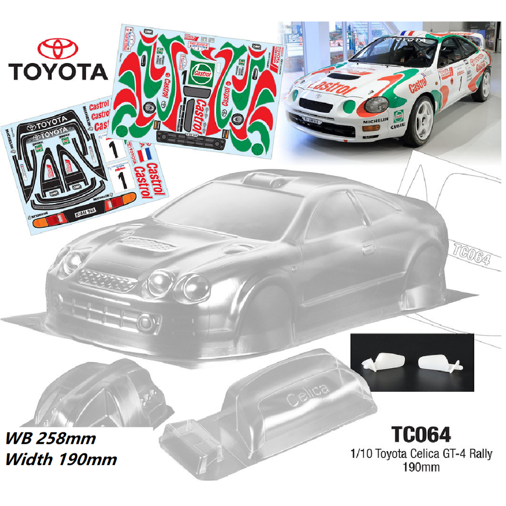 Jual Team C Toyota Celica GT-4 Rally 1/10 Clear Body Shell Rc Drift ...