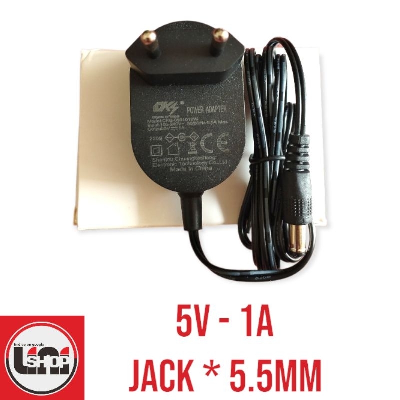 Jual Adaptor Charger 5V - 1A DC for Fingerprint absensi fingerspot cctv ...