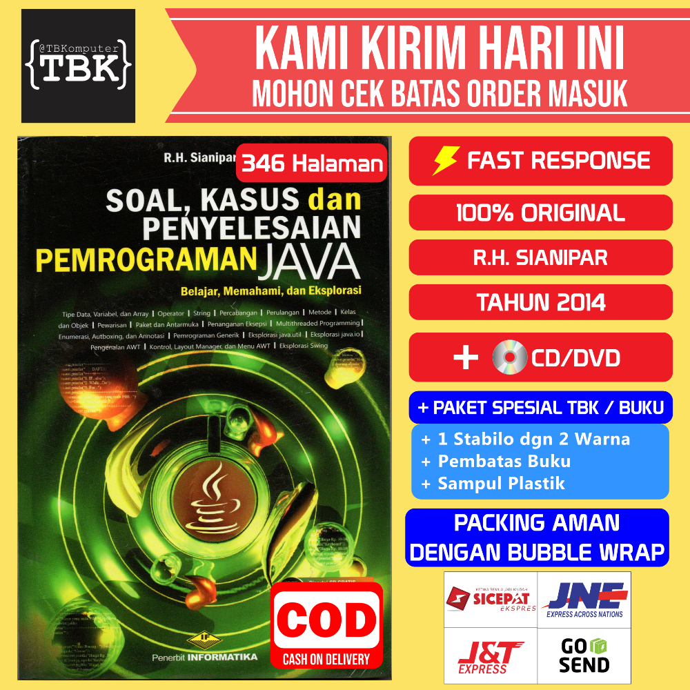 Jual BUKU SOAL KASUS DAN PENYELESAIAN PEMROGRAMAN JAVA BELAJAR MEMAHAMI ...