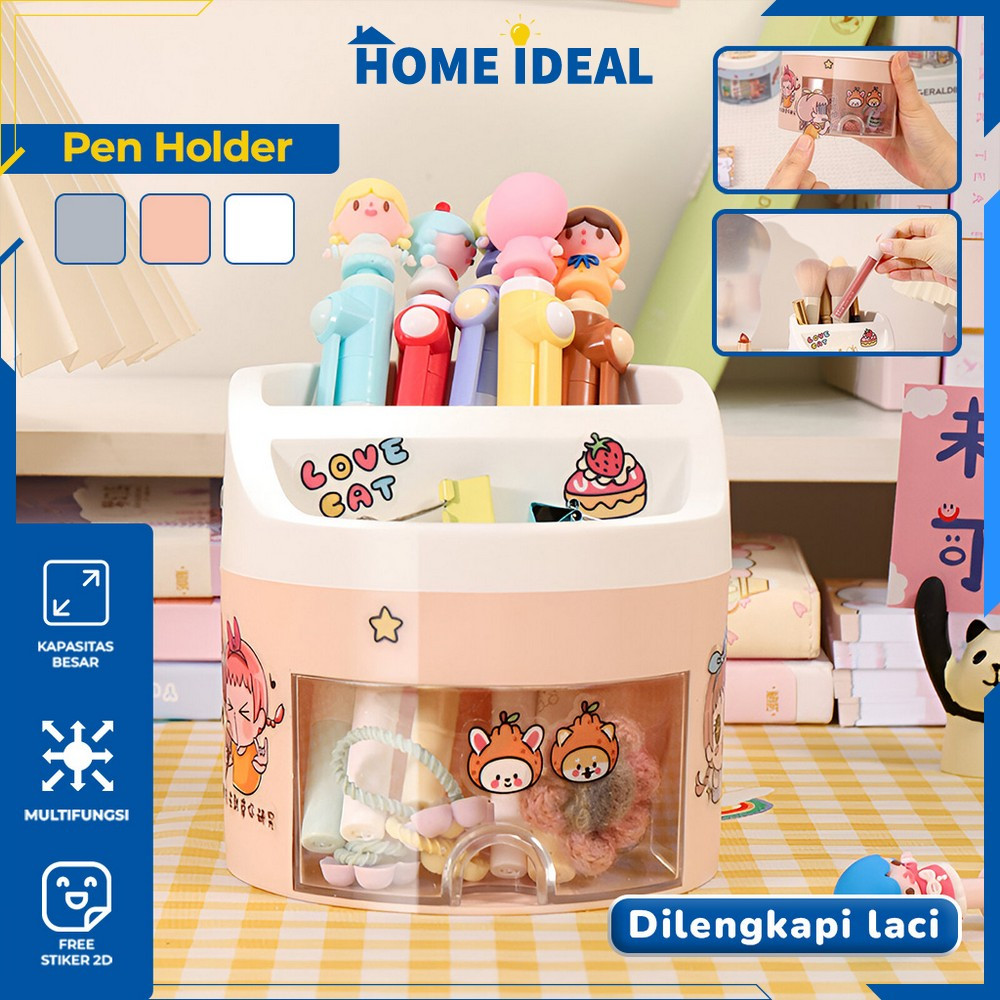 Jual Pen Holder Kotak Penyimpanan dengan Laci Tempat Alat Tulis ...