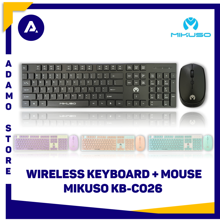 Jual Combo Keyboard Mouse Wireless 2.4G Mikuso KB-C026 | Shopee Indonesia