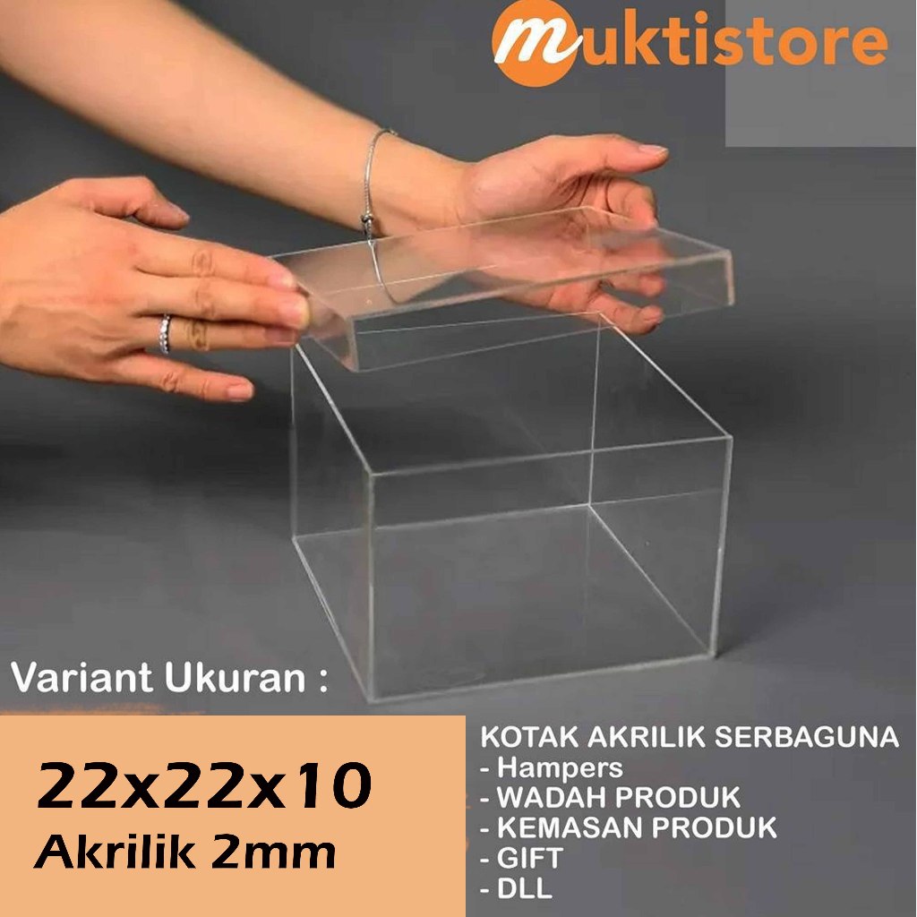 Jual BOX ACRYLIC 22x22x10 / KOTAK AKRILIK / KOTAK HAMPERS / KOTAK KADO ...