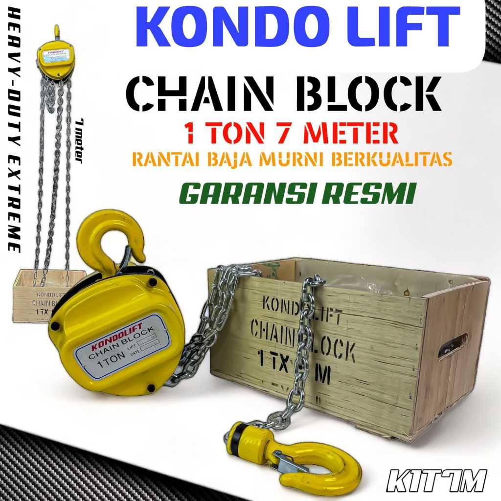 Jual KONDO 1 TON 7 METER CHAIN BLOCK KATROL KEREKAN DEREK TAKEL GARANSI ...