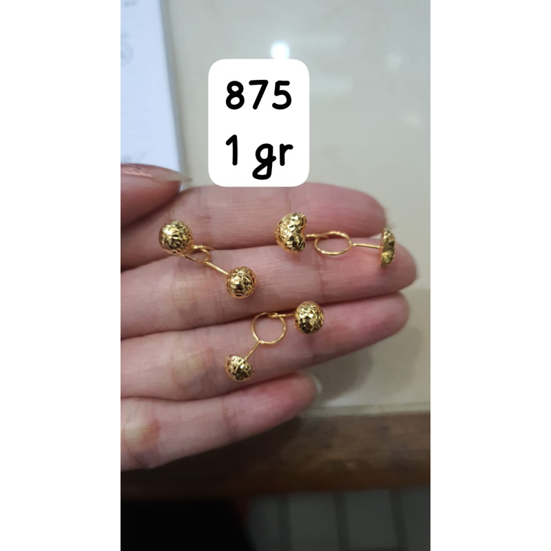 Jual anting wanita model toge bulat cristal stylish dan unik emas asli ...