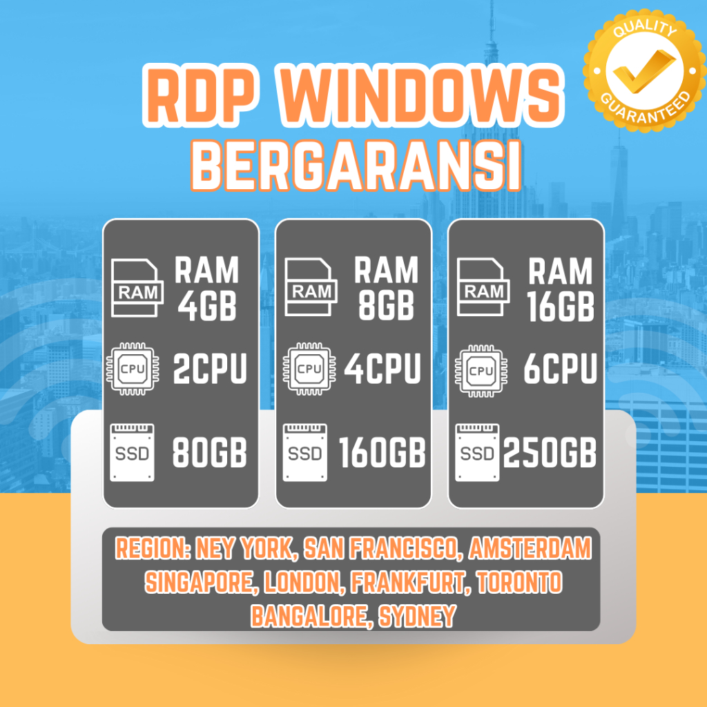 Jual Rdp Windows Vps Emulator Ram 4GB 8GB 16GB Bulanan Full Bergaransi ...