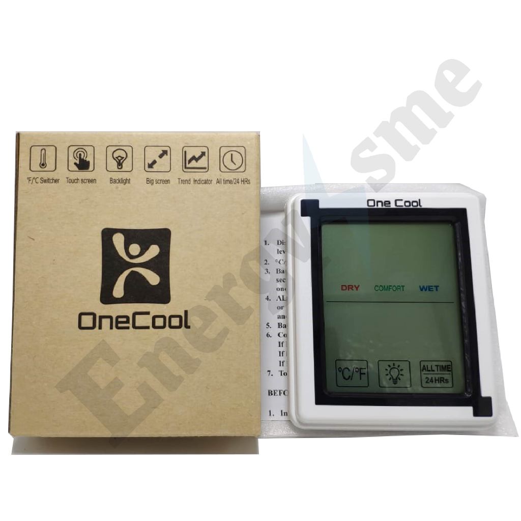 Jual DIGITAL THERMOMETER THERMO HYGROMETER ONE COOL TOUCH SCREEN ...