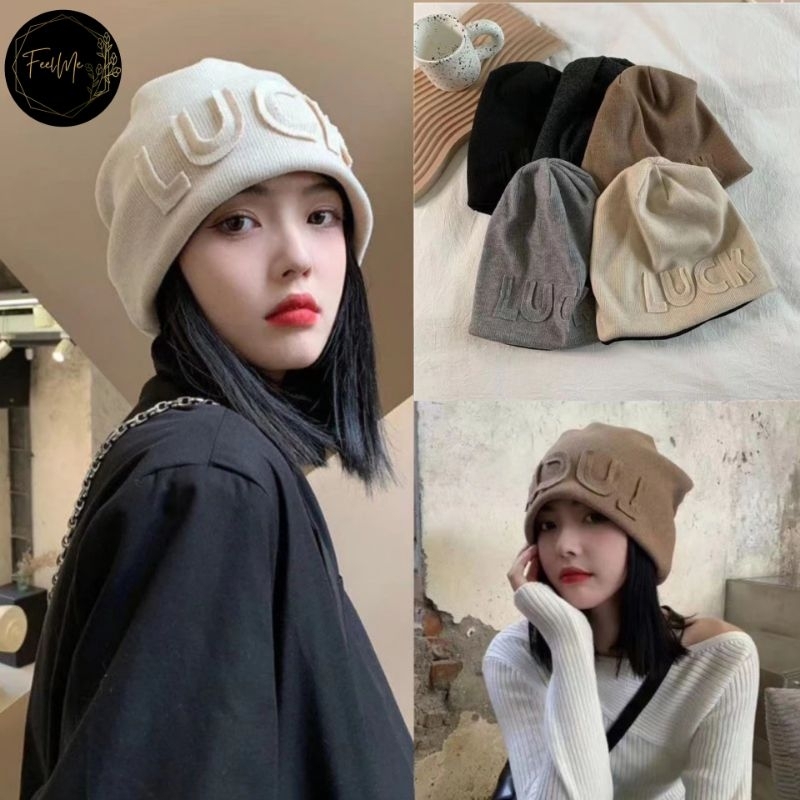 Jual Feelme KK-246 Premium Topi Kupluk Beanie Knit Korean Style. winter ...