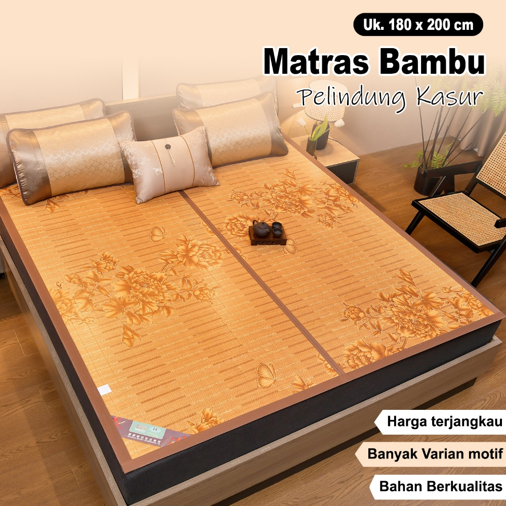 Jual Tikar Lipat Bambu Karpet Alas Lantai Uk 180x200cm Besar (FREE TAS ...